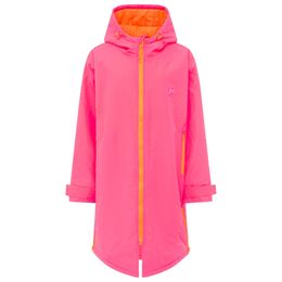 Kurzmantel Zwillingsherz "Oversize Windjacke ZH", Damen, Gr. L/XL, neonpink, Web, Obermaterial: 100% Polyester, kontrastfarbene Details, unifarben, oversize knielang, ohne Ausschnitt, gerader Abschluss krempelbar,mit verstellbarem Klettverschluss, M&auml;ntel Kurzmantel, Kapuze, Rei&szlig;verschluss, seitliche Taschen, leicht wattiert