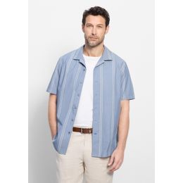 Kurzarmhemd OLYMP "OLYMP Casual, regular fit, Reverskragen", Herren, Gr. L, Normaler Arm, blau, 100% Baumwolle, Hemden