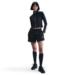 Shorts Nike Sportswear "W NSW PHNX FLC MR STD 4IN SHRT", Damen, Gr. L, N-Gr, schwarz, sail, Obermaterial: 80% Baumwolle, 20% Polyester, Hosen Shorts, aus Fleece, mit verl&auml;ngerter Kordelzug, sportlicher Stil