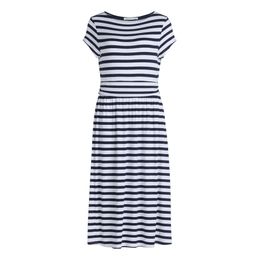 BETTY & CO Jerseykleid BETTY & CO "Damen mit Streifen", Damen, Gr. 36, Normalgr&ouml;&szlig;en, dunkelblau, wei&szlig;, Obermaterial: 95% Viskose, 05% Elasthan, figurbetont lang, U-Boot-Ausschnitt, Kleider Jerseykleid
