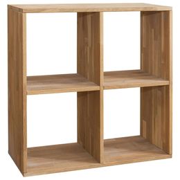 Livetastic Regal, Eiche, Holz, Wildeiche, massiv, 2 F&auml;cher, 75.4x75.4x35 cm, in verschiedenen Gr&ouml;&szlig;en erh&auml;ltlich, Wohnzimmer, Regale, B&uuml;cherregale