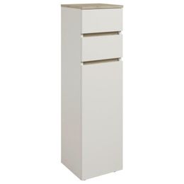 Midischrank, Eiche, Kaschmir, Kunststoff, 1 F&auml;cher, 2 Schublade(n) Schubladen, 30x108x30 cm, stehend, Badezimmer, Badezimmerschr&auml;nke, Midischr&auml;nke