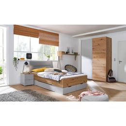 Stylife Jugendzimmer, Grau, Eiche, Textil, Holzwerkstoff, 4 F&auml;cher, 120x200 cm, Blauer Engel, Goldenes M, Made in Germany, Typenauswahl, umfangreiches Zubeh&ouml;r erh&auml;ltlich, in verschiedenen Gr&ouml;&szlig;en erh&auml;ltlich,gepolstertes Kopfteil, Lattenrosth&ouml;he individuell einstellbar, mit Schubk&auml;sten, erh&auml;ltlich,Typenauswahl, Soft-Close-System,Typenauswahl, Kinder- & Jugendzimmer, Jugendm&ouml;bel, Komplette Kinder- & 