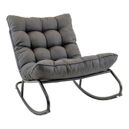 Ambia Garden Gartenschaukelstuhl, Blaugrau, Metall, Textil, 75x81x118 cm, Gartenm&ouml;bel, Gartenst&uuml;hle