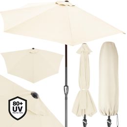 Kingsleeve Terrassen-Sonnenschirm Creme UV-Schutz 80+