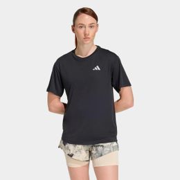 Laufshirt adidas Performance "RUN ESS TEE W", Damen, Gr. S, schwarz, Obermaterial: 100% Polyester, Rundhals, Shirts Laufshirt