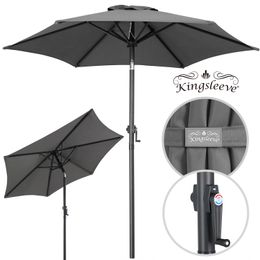 Kingsleeve Sonnenschirm Fiji Anthrazit &Oslash;200cm UV-Schutz 80+ mit Kurbel