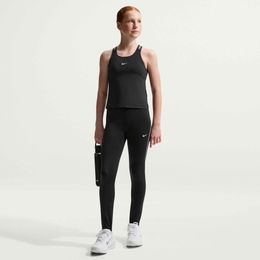 T-Shirt Nike "Nike Pro Big Kids' (Girls') Dri-FIT Tank Top", M&auml;dchen, Gr. M, wei&szlig;, neutral, Obermaterial: 89% Polyester, 11% Elasthan, normal, Rundhals, Shirts T-Shirt, f&uuml;r Kinder, sportlicher Stil, mit kontrastierenden Tr&auml;gern