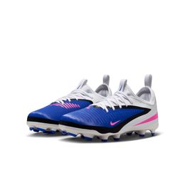 Fu&szlig;ballschuh Nike "JR PHANTOM 6 LOW ACAD FG/MG", M&auml;dchen, Gr. 36, racer blau, pink blast, wei&szlig;, Synthetik, Textil, Schuhe Fu&szlig;ballschuh, Au&szlig;ensohle f&uuml;r Rasenpl&auml;tze & f&uuml;r feste B&ouml;den, f&uuml;r Kinder & Jugendliche