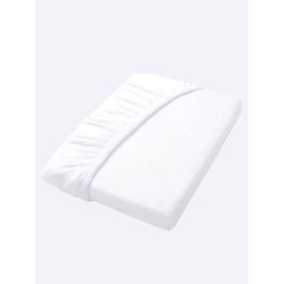 Spannbettlaken Irisette Gr. 1, wei&szlig;, B/L: 100cm x 200cm, 1 Stk., Frottee, 25cm, Frottee, 75% Baumwolle, 25% Polyester, Bettlaken, Spannbettlaken