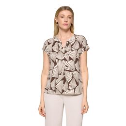 Kurzarmshirt Betty Barclay "Damen mit V-Ausschnitt", Damen, Gr. 36, braun, beige, Obermaterial: 95% Viskose, 5% Elasthan, loose fit normal, Shirts