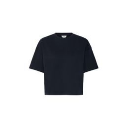 Rundhalsshirt oxmo "Rundhalsshirt OXNSandy Crop Boxy", Damen, Gr. S, grau (meteorite), Obermaterial: 100% Baumwolle CO., Shirts Rundhalsshirt