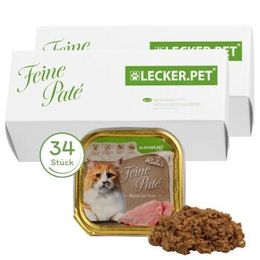LYRA PET Lecker.Pet Balu's Feine Pat&eacute; Reich an Pute Katzenfutter Nassfutter Vollnahrung 34x100 g