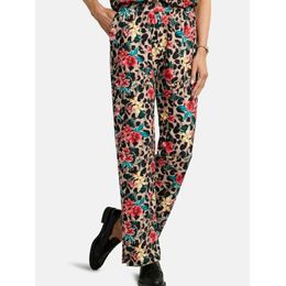 Chinohose LIBERT&Eacute; ESSENTIEL "Libert&eacute; Essentiel Trouser ALMA", Damen, Gr. L/XL, leo floral, Obermaterial: 90% Polyester, 10% Elasthan, Hosen Chinohose