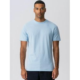Kurzarmhemd TEESHOPPEN "TEESHOPPEN T-shirt Organic Basic", Herren, Gr. L, Normalgr&ouml;&szlig;en, light blau, Obermaterial: 100% Baumwolle, Hemden