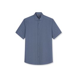Businesshemd OLYMP "OLYMP Luxor 24/Seven, modern fit, New Kent", Herren, Gr. 39, Normaler Arm, marine, 64% Baumwolle, 27% Polyester, 9% Elasthan, Hemden