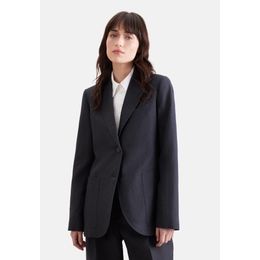 Jackenblazer Seidensticker, Damen, Gr. 44, schwarz, 100% Leinen, unifarben, Blazer
