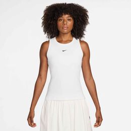 Tanktop Nike Sportswear "W NSW RIB TIGHT TANK", Damen, Gr. L, wei&szlig;, schwarz, Obermaterial: 94% Baumwolle, 6% Elasthan, normal, Rundhals, Tops Tanktop, sportlicher Stil, f&uuml;r sportliche Aktivit&auml;ten, mit Rundhalsausschnitt