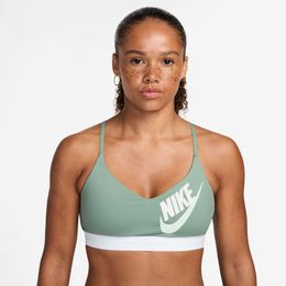 Sport-BH Nike "W NK INDY LS LOGO BRA", Damen, Gr. XXL, N-Gr, steam, wei&szlig;,, Obermaterial: 79% Polyester, 21% Elasthan, BHs Sport-BH, flexible Passform, f&uuml;r Training und sportliche Aktivit&auml;ten