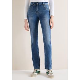 Slim-fit-Jeans Cecil, Damen, Gr. 31, L&auml;nge 34, blau (authentic used wash), Jeans, 78% Baumwolle, 20% Polyester, 2% Elasthan, unifarben, normal, Jeans Slim-fit-Jeans, High Waist