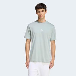 T-Shirt adidas Sportswear "M 3S SJ T", Herren, Gr. XL, wonder sage, wei&szlig;, Obermaterial: 100% Baumwolle, normal, Rundhals, Shirts T-Shirt, mit Rundhalsausschnitt, aus Baumwolle, weiches Single Jersey