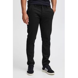 Chinohose Blend "BHTrompo", Herren, Gr. 32, L&auml;nge 32, schwarz, Web, 98% Baumwolle, 2% Elasthan, unifarben, regular fit normal, Hosen Chinohose, Stoffhose mit G&uuml;rtelschlaufen und Leder-Details - Regular Fit