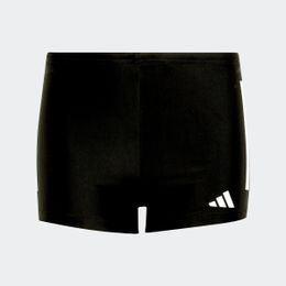 Badehose adidas Performance "3S BLD BOXER Y", Jungen, Gr. 116, N-Gr, schwarz-wei&szlig; (schwarz, wei&szlig;), Obermaterial: 78% Polyamid, 22% Elasthan, Badehosen Badehose