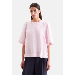 Schlupfbluse Seidensticker, Damen, Gr. L (40), rosa, 100% Leinen, unifarben, regular fit, Rundhals, Blusen Schlupfbluse, 1/2 Rundhals Uni