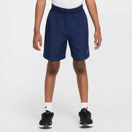 Shorts Nike "B NK DF MULTI WVN SHORT", Jungen, Gr. L (152/158), N-Gr, midnight navy, wei&szlig;, Obermaterial: 100% Polyester, Hosen Shorts, schnell trocknendes Material, atmungsaktiv, mit Eingrifftaschen