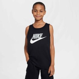 T-Shirt Nike Sportswear "K NSW TANK TEE", M&auml;dchen, Gr. L, schwarz, lt smoke, Obermaterial: 100% Baumwolle, normal, Rundhals, Shirts T-Shirt, &auml;rmelloses Design, Rundhalsausschnitt, ohne Verschluss, ohne Kragen