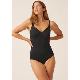 Body Naturana "Solutions", Damen, Gr. 85, Cup E, schwarz, Obermaterial: 81% Polyamid, 19% Elasthan. Spitze: 64% Polyamid, 36% Elasthan, unifarben, bequem, V-Ausschnitt, Bodys Body, V-Ausschnitt, mit Spitze, breite Tr&auml;ger, bequem, elastisch