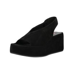 H&ouml;gl Keilsandalette H&Ouml;GL "H&ouml;gl Sandalen Veloursleder", Damen, Gr. 37,5, schwarz, Veloursleder, Schuhe