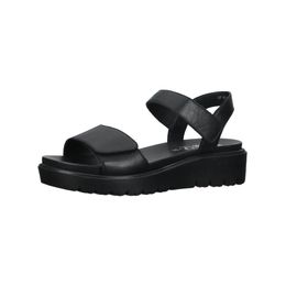 Keilsandalette Ara "Ara Sandalen Glattleder", Damen, Gr. 42, schwarz, Glattleder, Schuhe