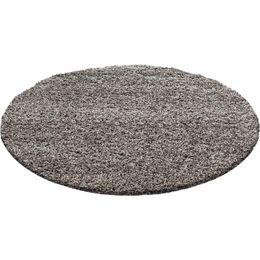 Hochflor-Teppich Ayyildiz Teppiche "Life Shaggy 1500" Gr. 42, grau (taupe), H:30mm &Oslash;:80cm, Kunstfaser, Teppiche, auch in rechteckig, Wohnzimmer, Langflor, gro&szlig;e Farbauswahl