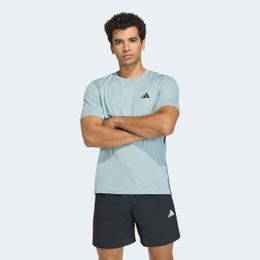 T-Shirt adidas Performance "WORKOUT ESSENTIALS 3-STRIPES", Herren, Gr. M, wonder sage, schwarz, Obermaterial: 100% Polyester, Rundhals, Shirts T-Shirt