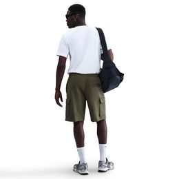 Shorts Nike Sportswear "M NK CLUB BB CARGO SHORT", Herren, Gr. L, N-Gr, medium olive, medium olive, wei&szlig;, Obermaterial: 80% Baumwolle, 20% Polyester, Hosen Shorts, aus Baumwolle und Polyester, mit angerautem Fleece, Standardpassform