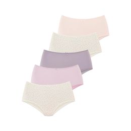 Taillenslip Vivance, Damen, Gr. 36/38, rose mix, Jersey, Obermaterial: 95% Baumwolle, 5% Elasthan, bedruckt, unifarben, k&ouml;rpernah, Unterhosen Taillenslip, mit kleiner H&auml;kelkante, elastische Baumwollmischung