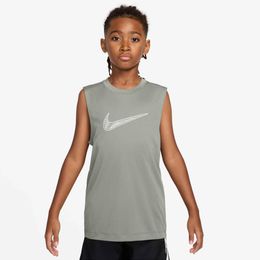 Tanktop Nike "B NK DF MULTI SLVS TOP HBR", Jungen, Gr. L, gr&uuml;n (spruce fog), Obermaterial: 100% Polyester, normal, Rundhals, Tops Tanktop, sportliche Schnittform, f&uuml;r sportliche Aktivit&auml;ten, ohne Verschluss