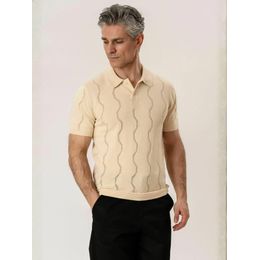 Kurzarmhemd TEESHOPPEN "TEESHOPPEN Polo shirt Polo", Herren, Gr. L, Normalgr&ouml;&szlig;en, beige, Obermaterial: 100% Baumwolle, Hemden