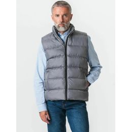 Kurzweste TEESHOPPEN "TEESHOPPEN Vest Puffer Vest", Herren, Gr. L, grau, Obermaterial: 100% Polyester, Westen