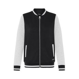 Sweatjacke oxmo "Trainingsjacke OXOnana", Damen, Gr. S, schwarz, Obermaterial: 80% Polyester PES. 20% Baumwolle CO., Sweatjacken Sweatjacke