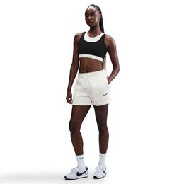 Shorts Nike Sportswear "W NSW PHNX FLC MR STD 4IN SHRT", Damen, Gr. L, N-Gr, sail, schwarz, Obermaterial: 80% Baumwolle, 20% Polyester, Hosen Shorts, aus Fleece, mit verl&auml;ngerter Kordelzug, sportlicher Stil