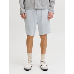 Jack & Jones Chinoshorts JACK & JONES "JPSTACE MYKONOS LINEN BLEND SHORTS SRT", Herren, Gr. L, N-Gr, celestial blau, Web, Obermaterial: 55% Leinen, 45% Viskose, unifarben, regular fit, Hosen Chinoshorts