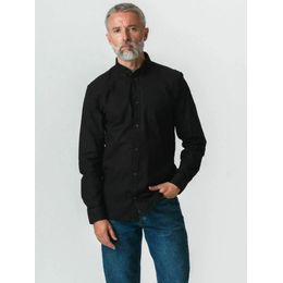 Langarmhemd TEESHOPPEN "TEESHOPPEN Shirt The Original", Herren, Gr. S, Normalgr&ouml;&szlig;en, schwarz, Obermaterial: 100% Baumwolle, Hemden