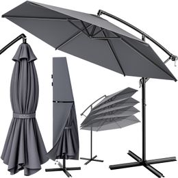 Kingsleeve Ampelschirm Anthrazit &Oslash;330cm Alu UV 50+ & Fu&szlig;kreuz