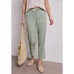 Stoffhose Street One, Damen, Gr. 38, L&auml;nge 28, mint leaf, Stoff, 47% Viskose, 45% Polyester, 4% Elasthan, 4% Polyamid, gemustert, loose fit kn&ouml;chelfrei, Hosen Stoffhose, im Loose Fit