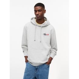 Kapuzensweatshirt Tommy Jeans "TJM REGULAR ENTRY SIGN", Herren, Gr. M, ice grau heather, Sweatware, Obermaterial: 100% Baumwolle, meliert, regular fit normal, Rundhals, eingesetzt Rippb&uuml;ndchen, Sweatshirts, Regular fit, mit Kordelzug