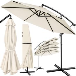 Kingsleeve Ampelschirm Creme &Oslash;330cm Alu UV 50+ Kurbel & Fu&szlig;kreuz