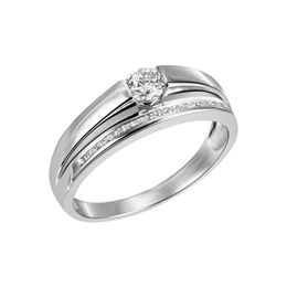 Fingerring Firetti "Schmuck Geschenk Silber 925 Silberring Fancy" Gr. 52, silber (silberfarben, kristallwei&szlig;), Fingerringe, Damen, 52, Silber 925 (Sterlingsilber), 2,2mm, Fingerring, mit Zirkonia (synth.)
