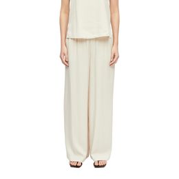Stoffhose comma, Damen, Gr. 34, N-Gr, oat milk, Web, Obermaterial: 50% Viskose, 36% Polyester, 14% Polyamid, unifarben, loose fit lang, Hosen Stoffhose, mit elastischem Bund